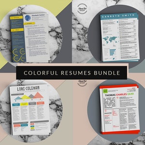 Infographic Creative Colorful Resume Collection - 4 Resume Design ...
