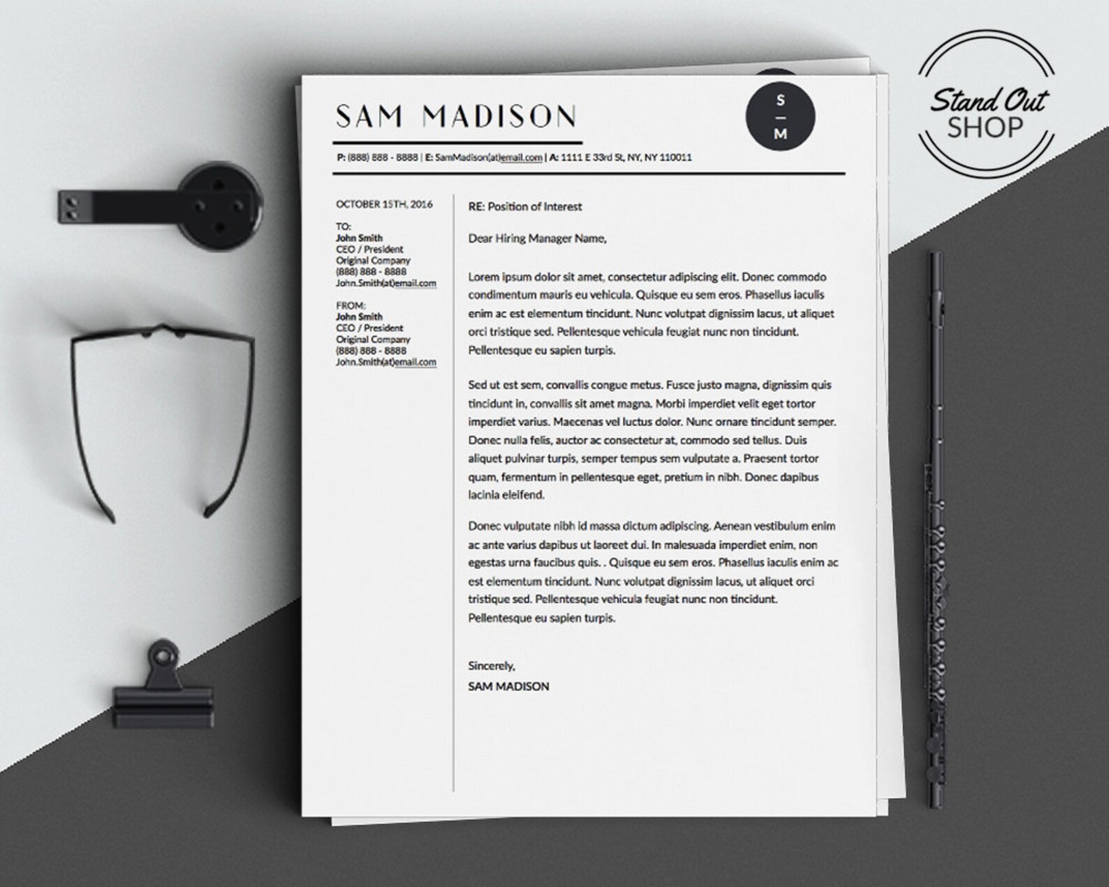 Sam Madison Resume Template for Microsoft Word and Apple Pages - Etsy