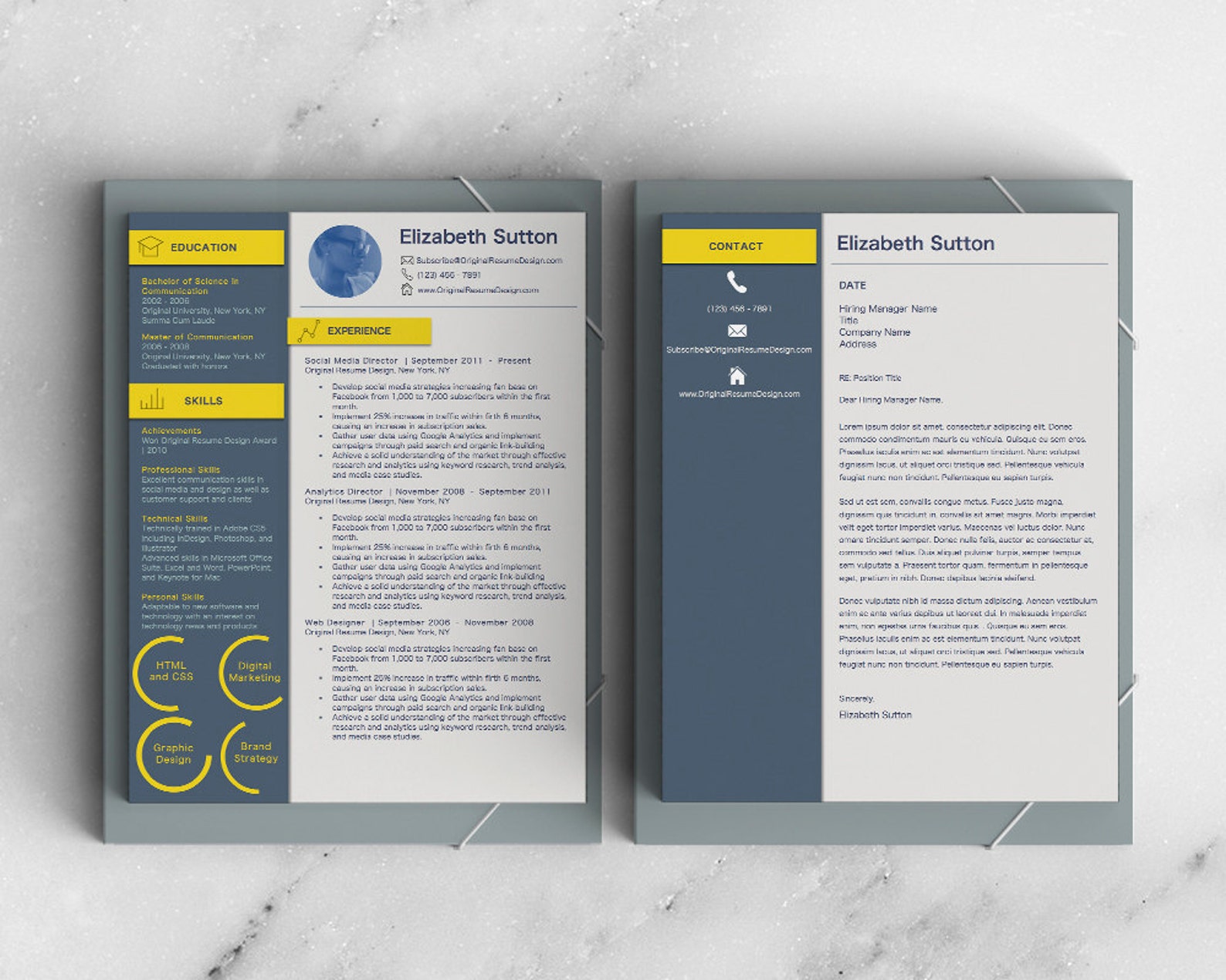 UI Resume and Cover Letter Word Template With Resume Icons Bonus - Etsy