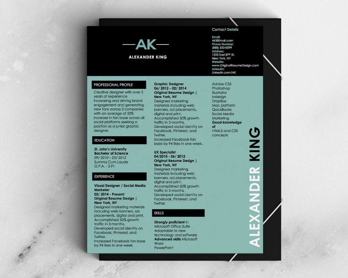 Magazine Style Resume and Cover Letter Microsoft Word Temaplte - Etsy