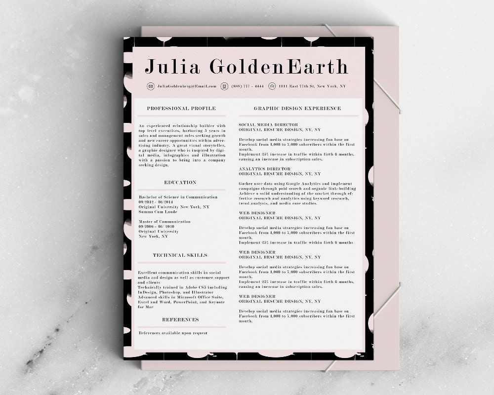 Beautiful Modern Resume Template for Microsoft Word - Etsy