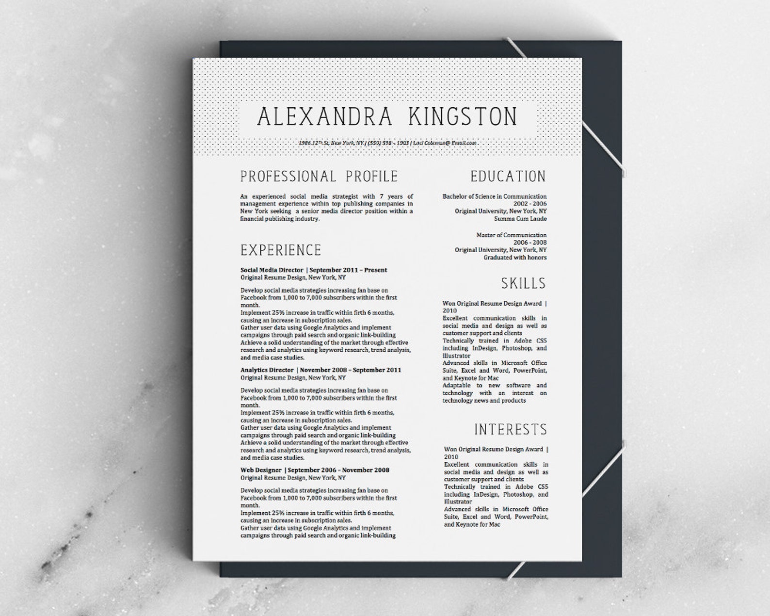 Alexandra Kingston Modern Fancy Resume + Cover Letter Template for ...