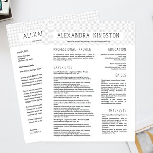 Alexandra Kingston Modern Fancy Resume + Cover Letter Template for ...