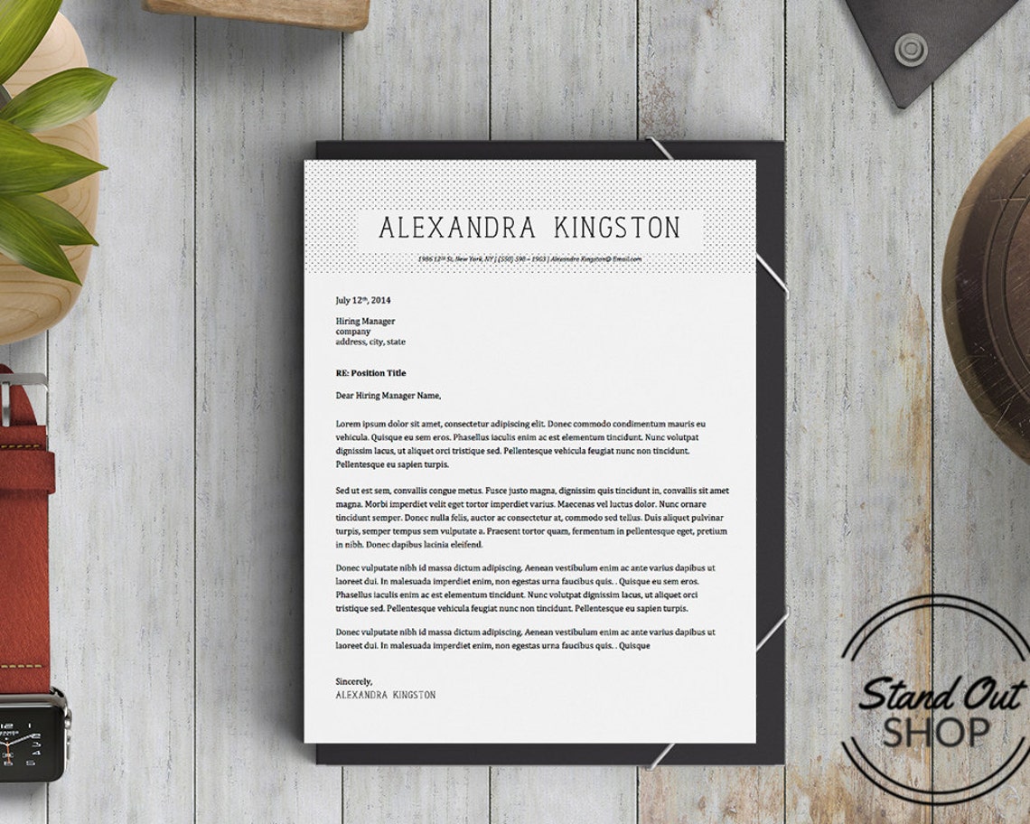 Alexandra Kingston Modern Fancy Resume Cover Letter Template for ...