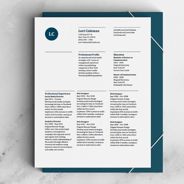 Laurel Stonebridge Vol. I Modern Resume Template for Microsoft Word - Etsy