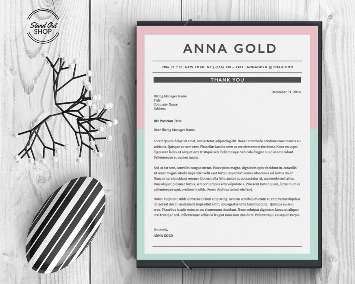 Anna Gold Resume 5 Pack for Microsoft Word and Apple Pages in A4 and US ...