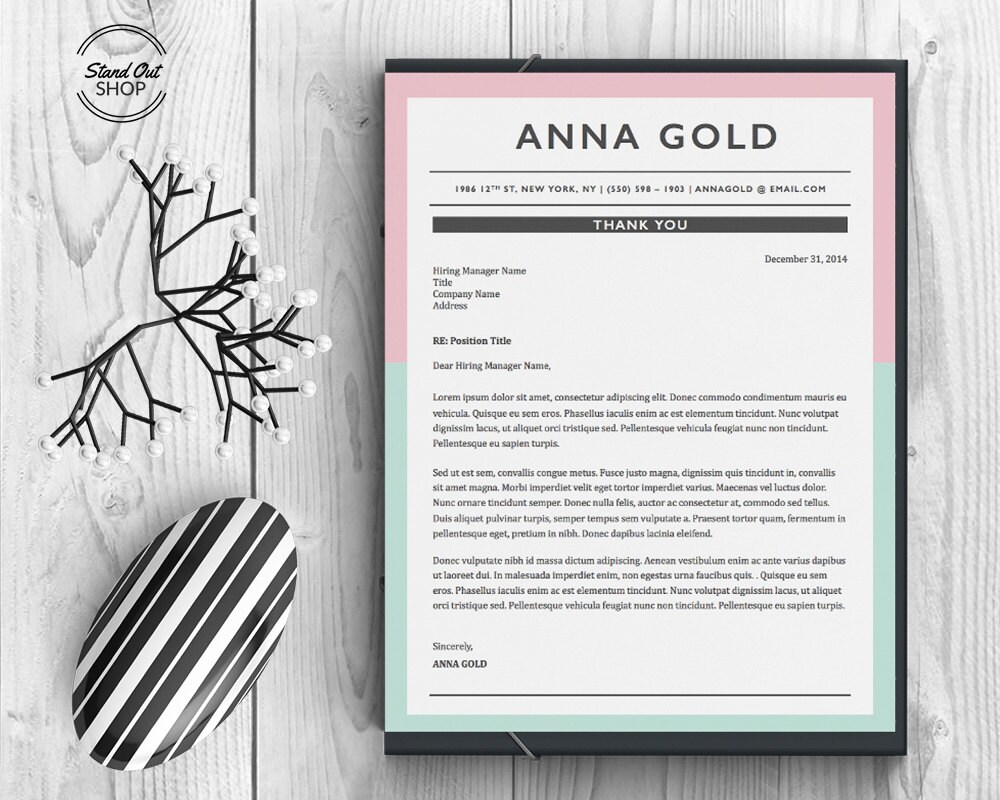 Anna Gold Resume 5 Pack for Microsoft Word and Apple Pages in A4 and US ...