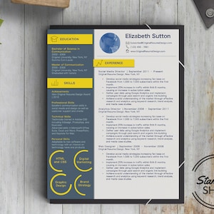 UI Resume and Cover Letter Word Template With Resume Icons Bonus - Etsy