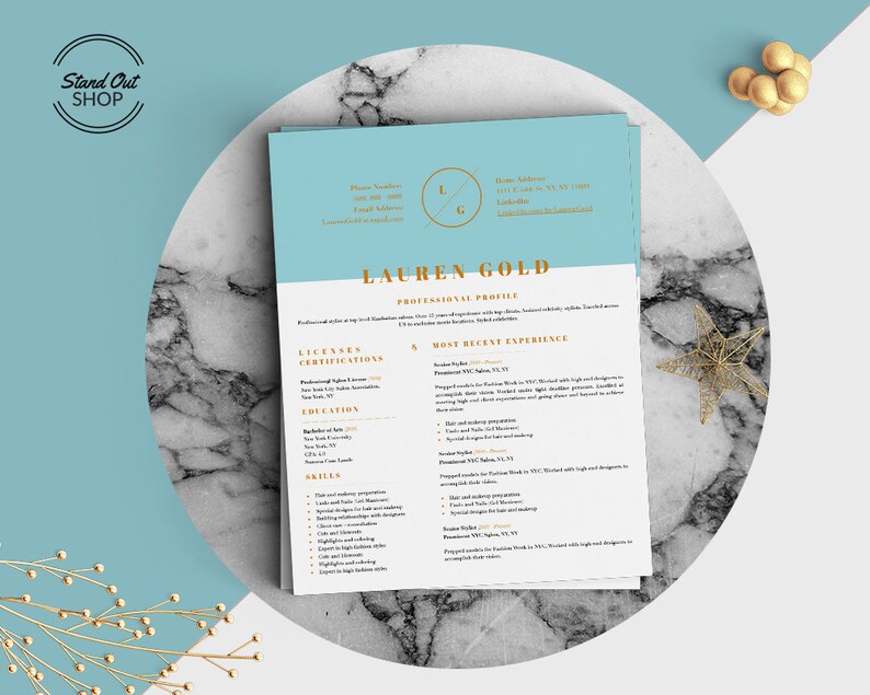 The Gold Resume Bundle - Get 3 Beautiful Modern Resume Templates for ...