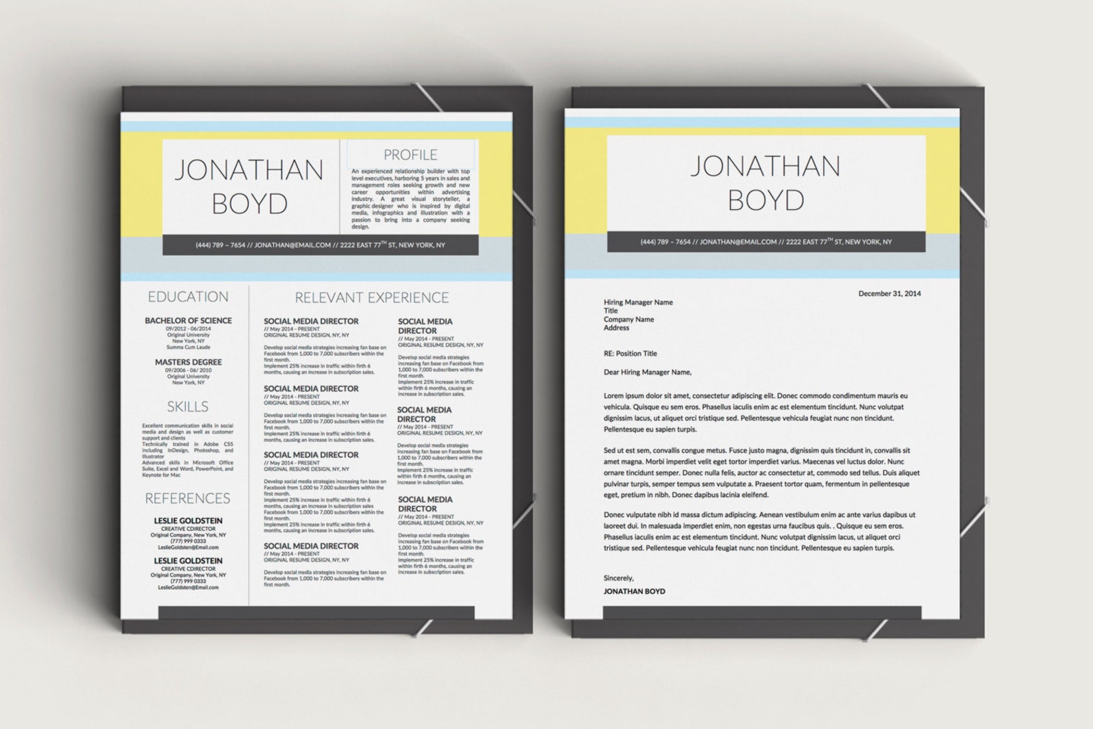 Jonathan Boyd Modern Man Resume Cv Template for MS Word - Etsy