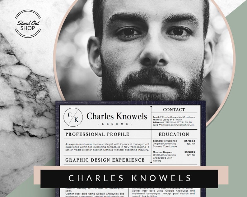 Charles Knowels Resume 5-pack Template for Microsoft Word & Apple Pages ...