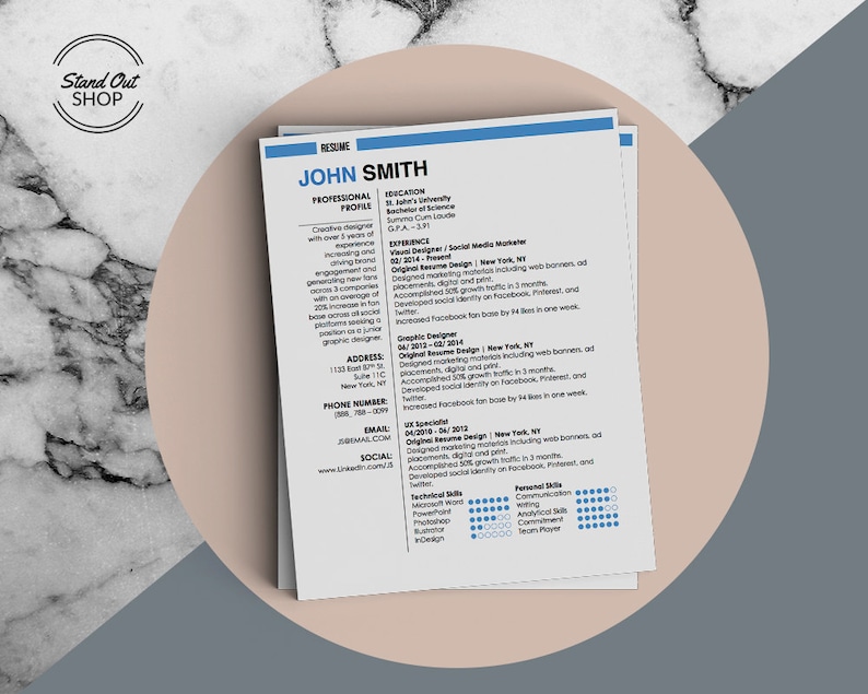 John Smith Professional Modern Resume and Cover Letter Template for ...