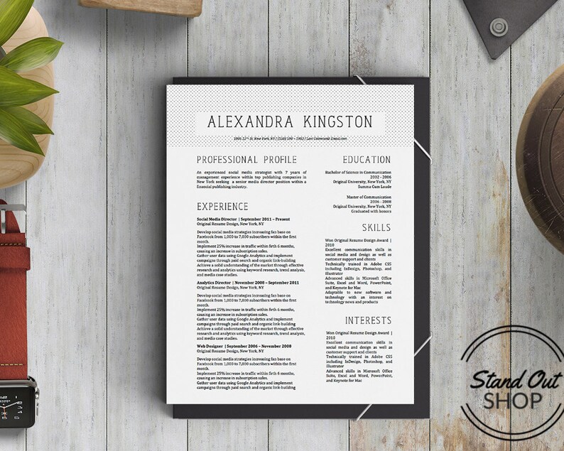 Alexandra Kingston Modern Fancy Resume + Cover Letter Template for ...