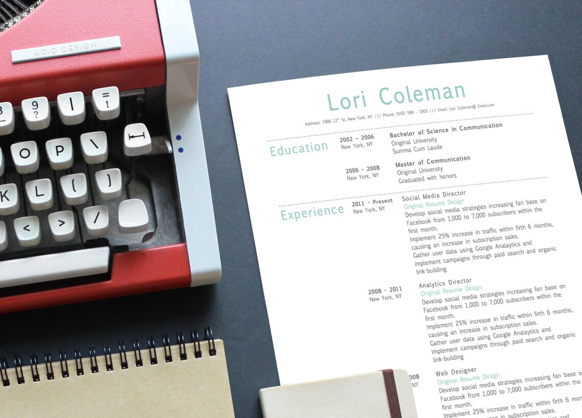 Simple Dots Resume and Cover Letter Microsoft Word Template - Etsy