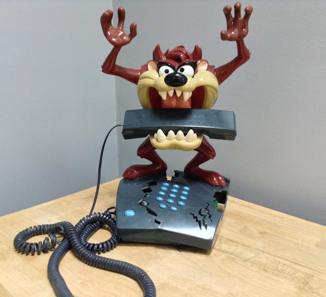Vintage Looney Tunes TAZ Tazmanian Devil Animated Phone, Tazmanian ...