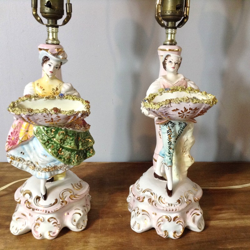 Capodimonte Figurine Lamps - Etsy