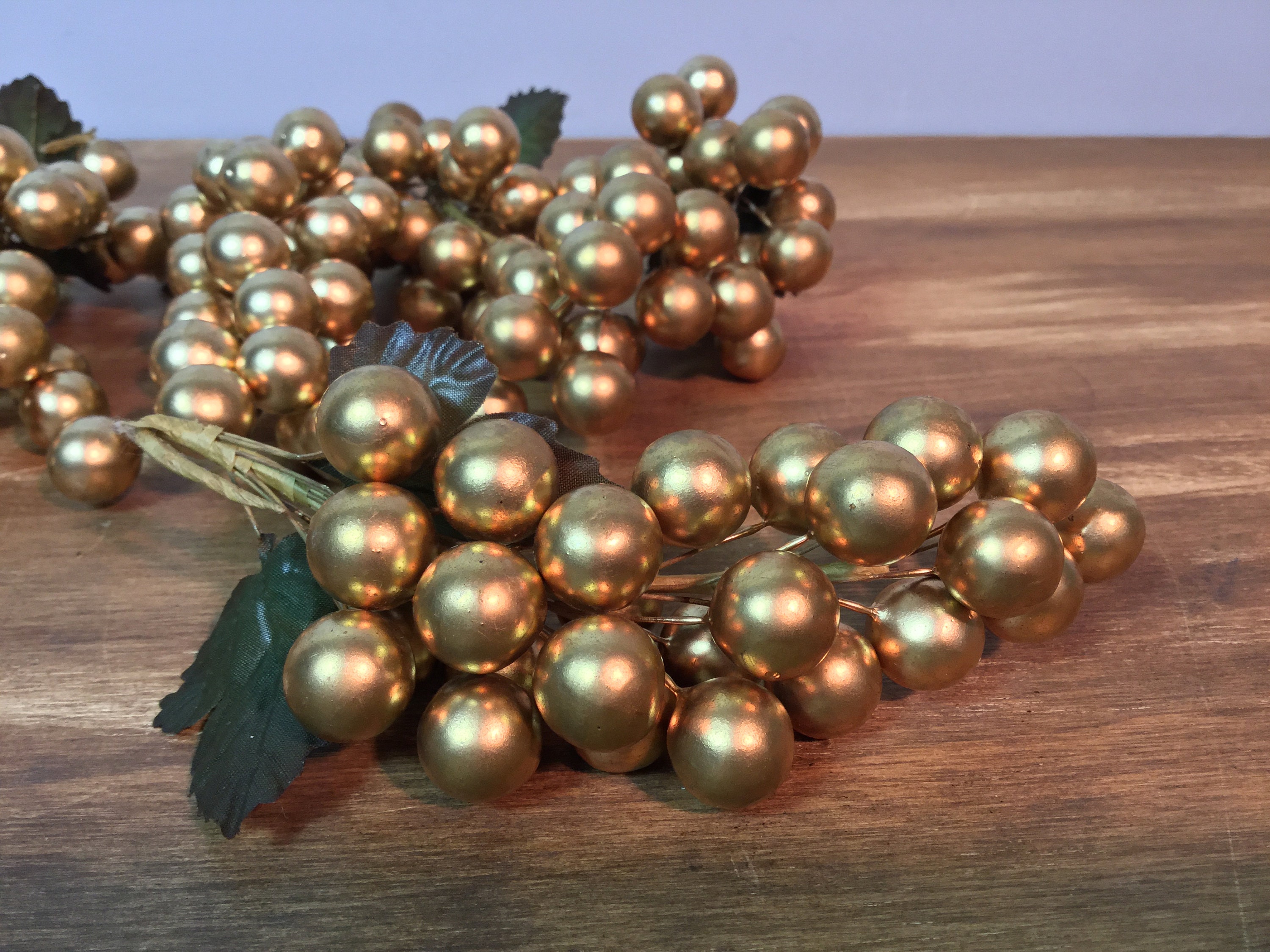 Brushed Gold Painted Grape Clusters Gold Grapes Decor 6 Gold | Etsy