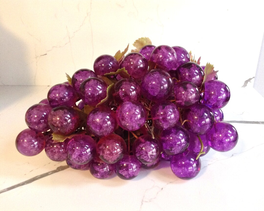 Vintage Mid Century Lucite Grape Cluster Table Lamp, MCM Purple Acrylic ...