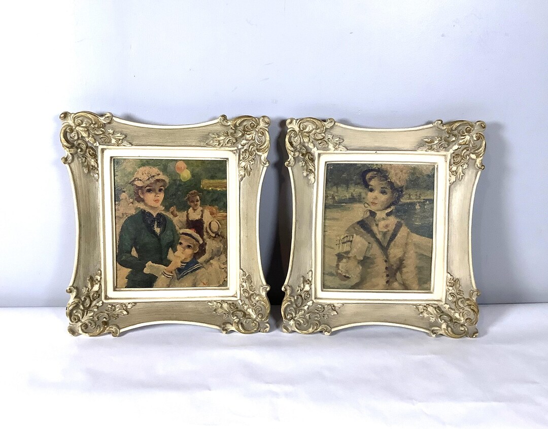 Pair of Vintage Cherry Jeffe Huldah Framed Art Prints by Turner Wall ...