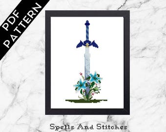 Sword cross stitch | Etsy