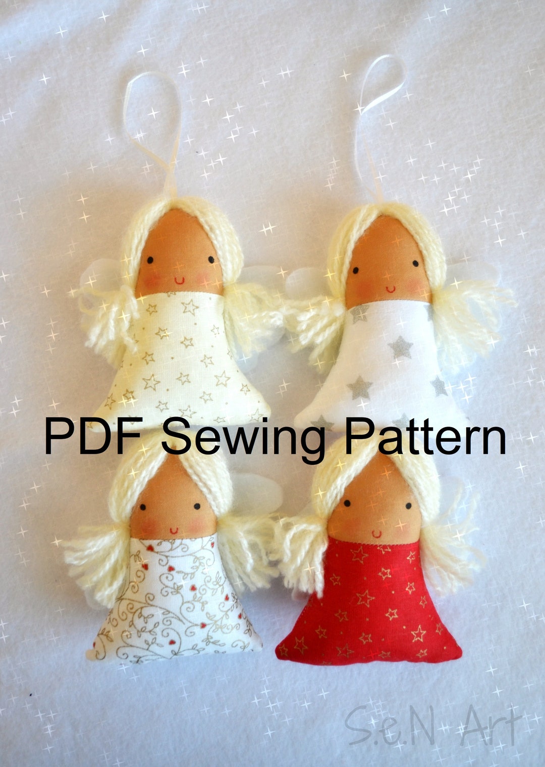 Christmas or Spring Angel Ornament PDF Sewing Pattern and Tutorial DIY ...