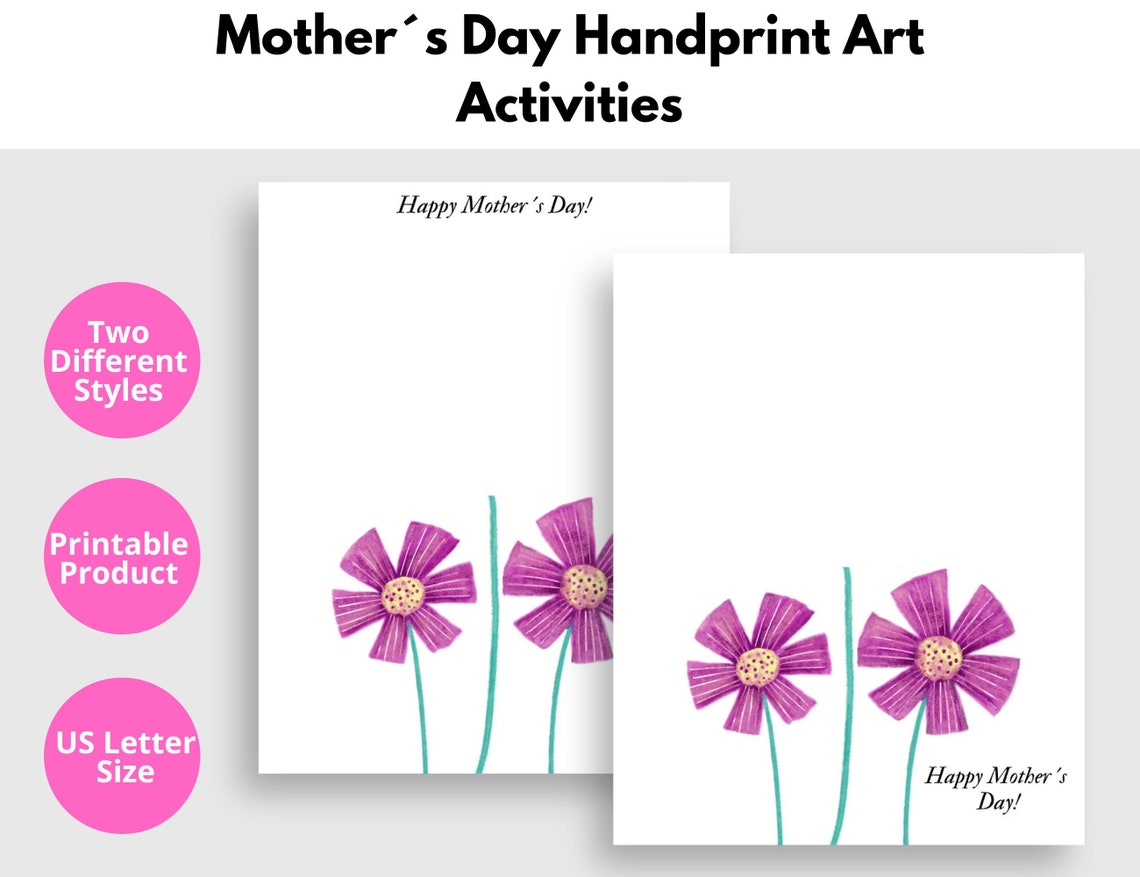 Printable Mothers Day Handprint Art Activity Printable Mothers | Etsy