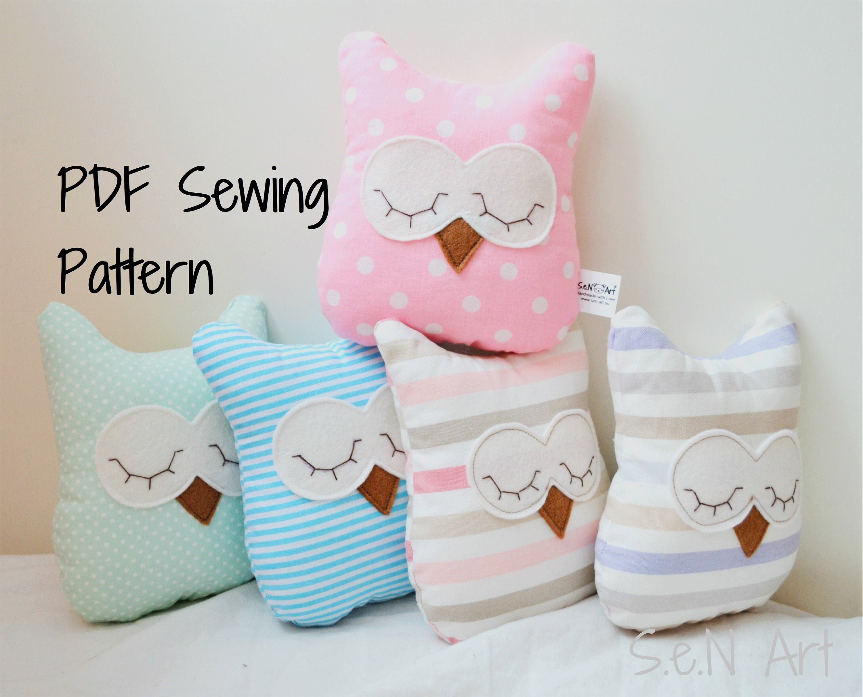 Sleepy Owl Soft Toy PDF Sewing Pattern and Tutorial DIY Owl Softie ...