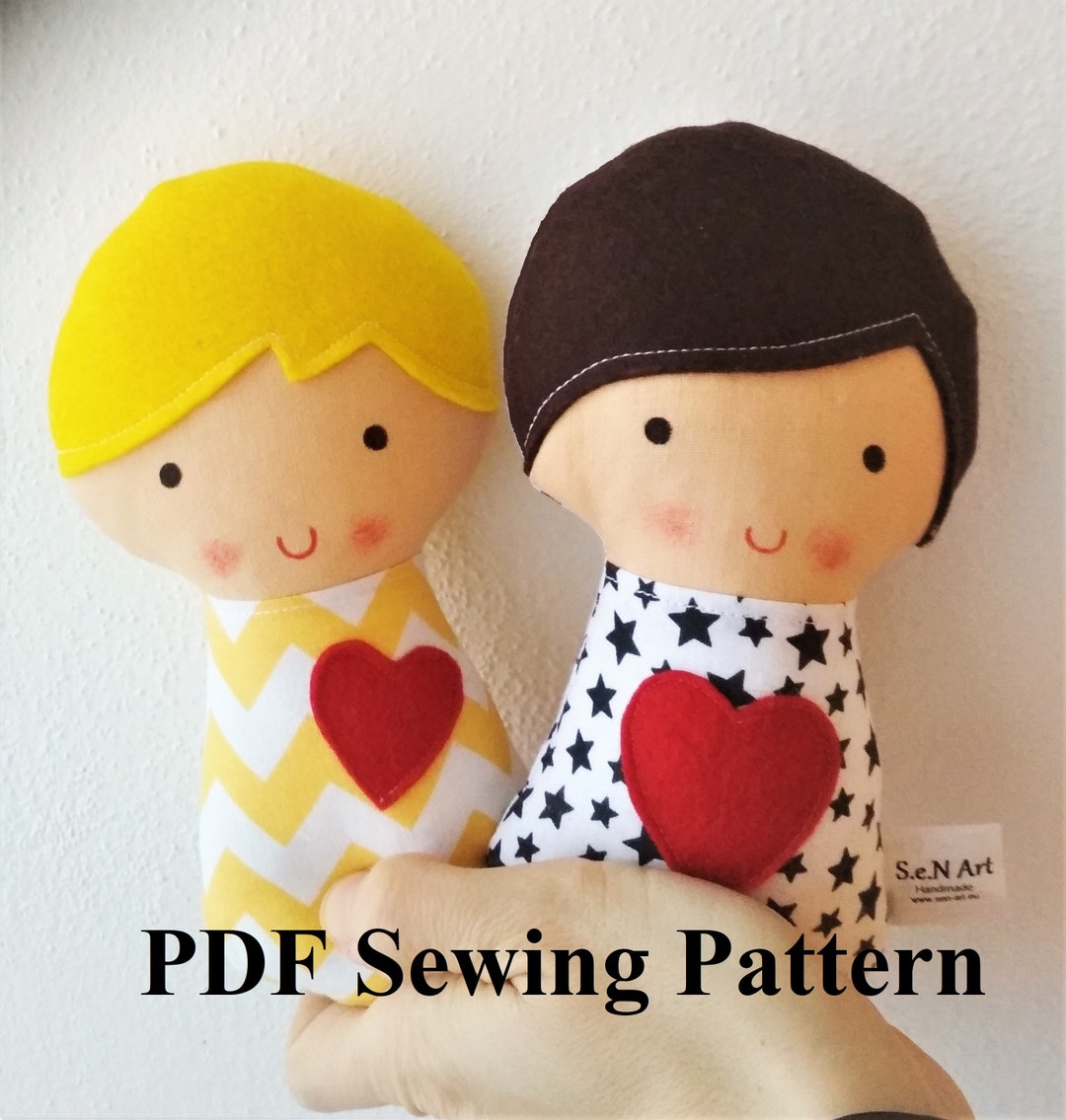 First Baby Doll Soft Toy PDF Sewing Pattern and Tutorial DIY Simple ...