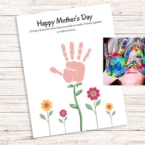 Printable Mothers Day Handprint Art Activity Printable Mothers Day Gift ...