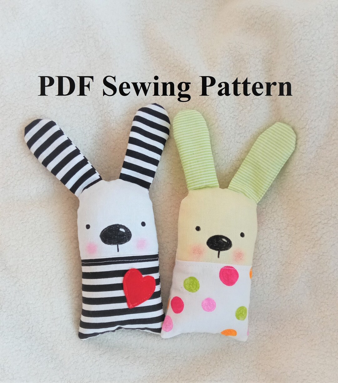 Mini Bunny PDF Bunny Soft Toy Sewing Pattern and Tutorial DIY Rabbit ...