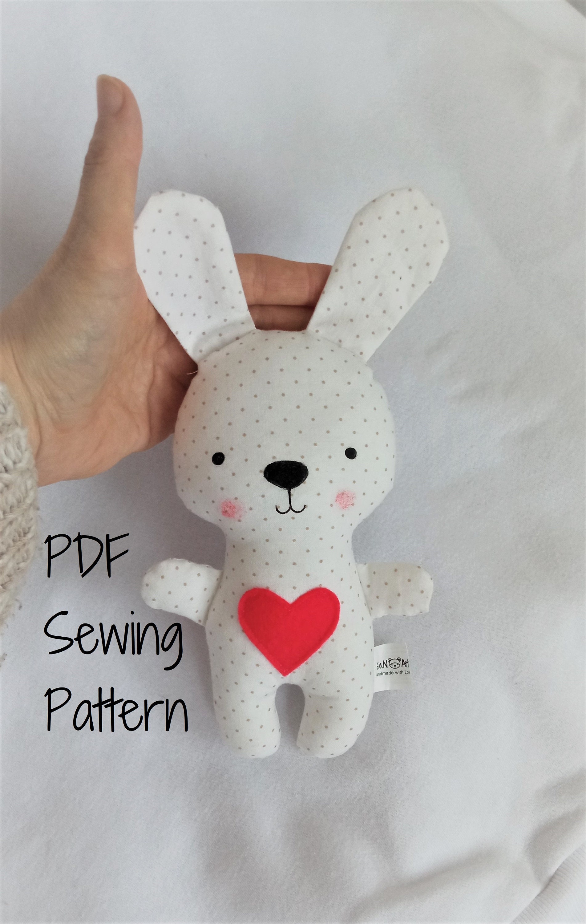 Bunny Rabbit Soft Toy Sewing Pattern: DIY Stuffed Animal (PDF Pattern ...