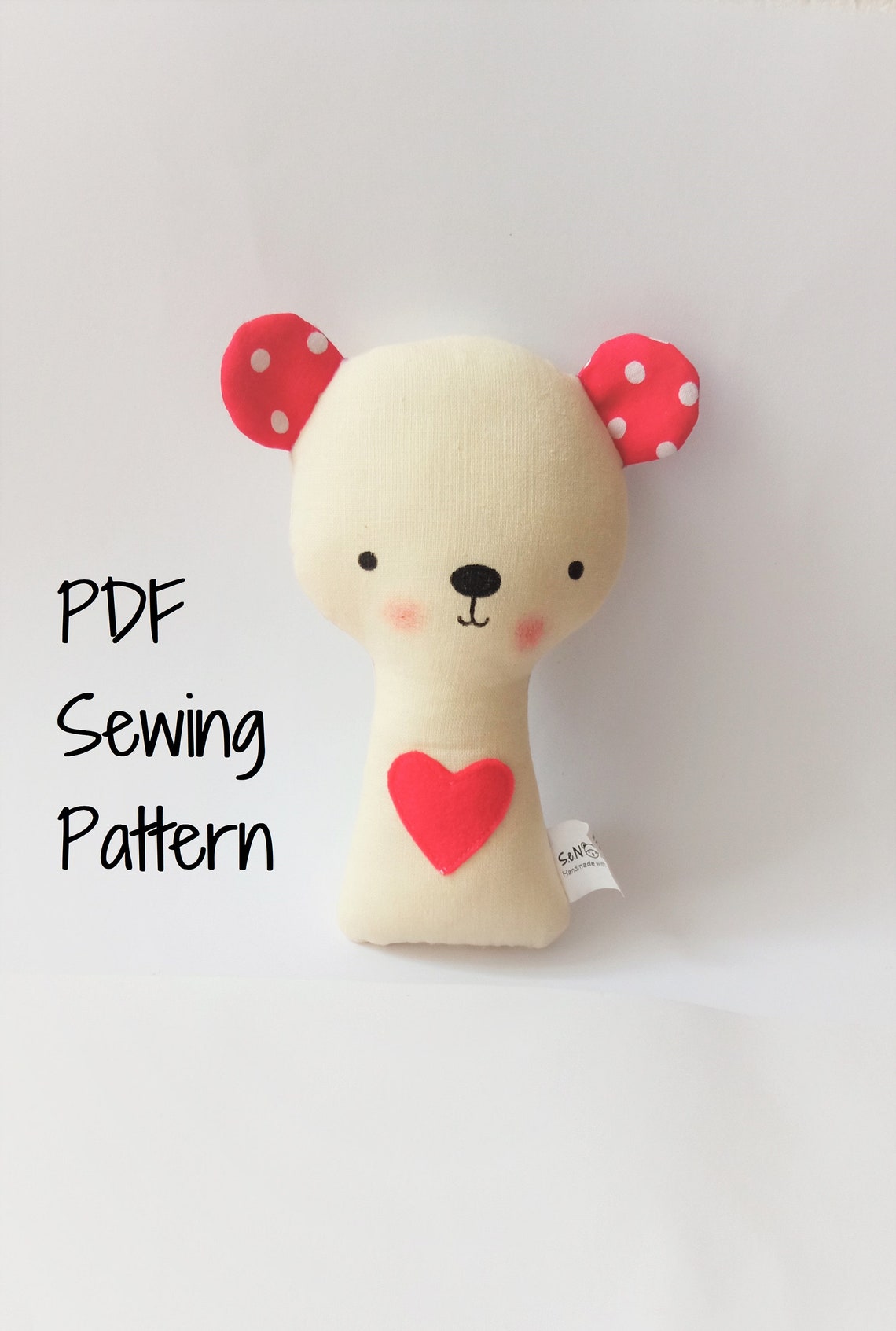 Teddy Bear Rattle Sewing Pattern: DIY Soft Toy (PDF Pattern) - Etsy