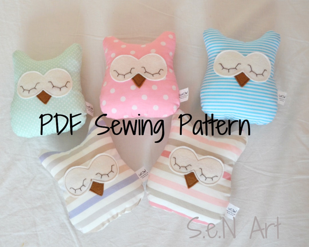 Sleepy Owl Soft Toy PDF Sewing Pattern and Tutorial DIY Owl Softie ...