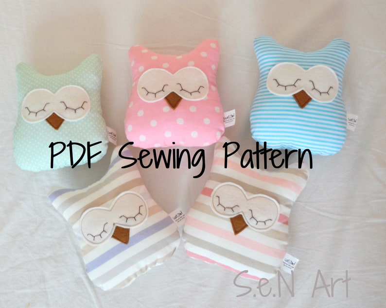 Sleepy Owl Soft Toy PDF Sewing Pattern and Tutorial DIY Owl Softie ...