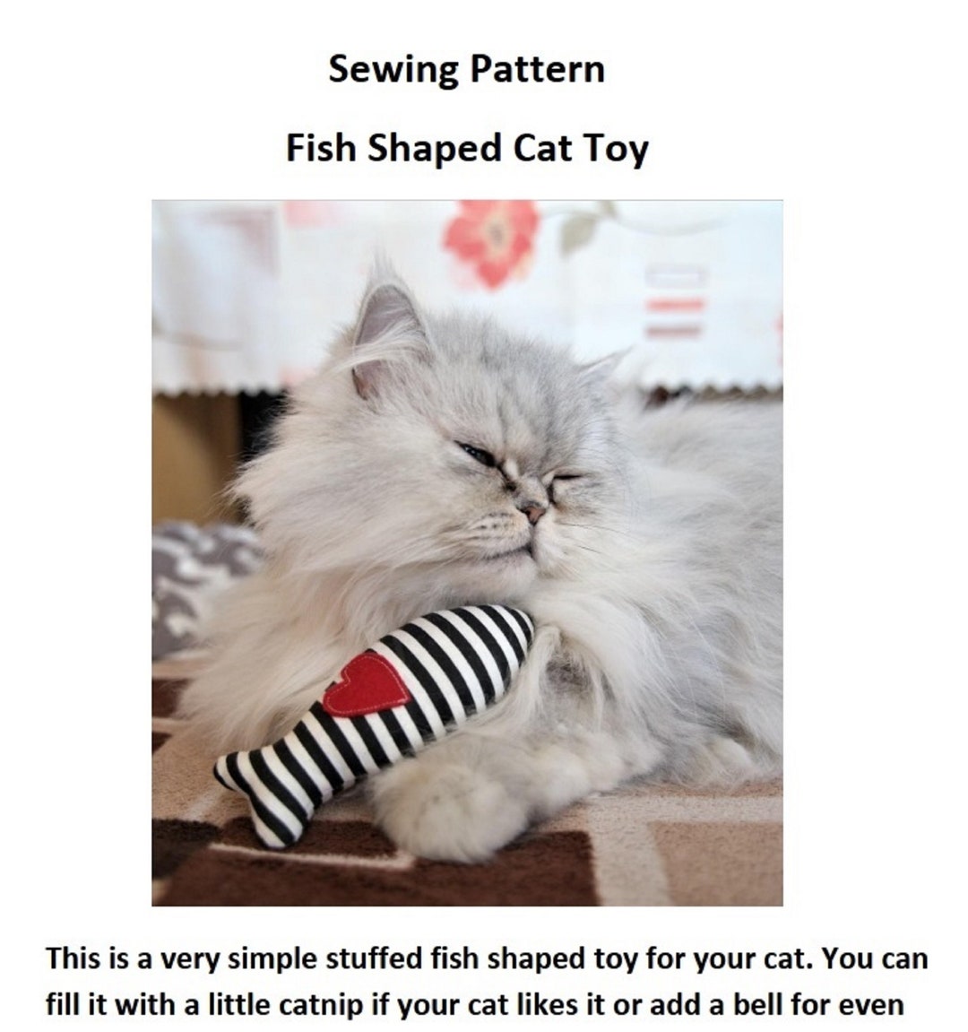 Cat Fish Shaped Toy PDF Sewing Pattern and Tutorial DIY Fish Stuffed ...