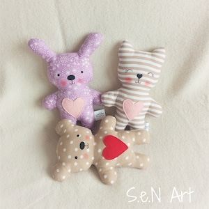 Teddy Bear Kitty Bunny Soft Toy PDF Sewing Pattern and Tutorial DIY ...