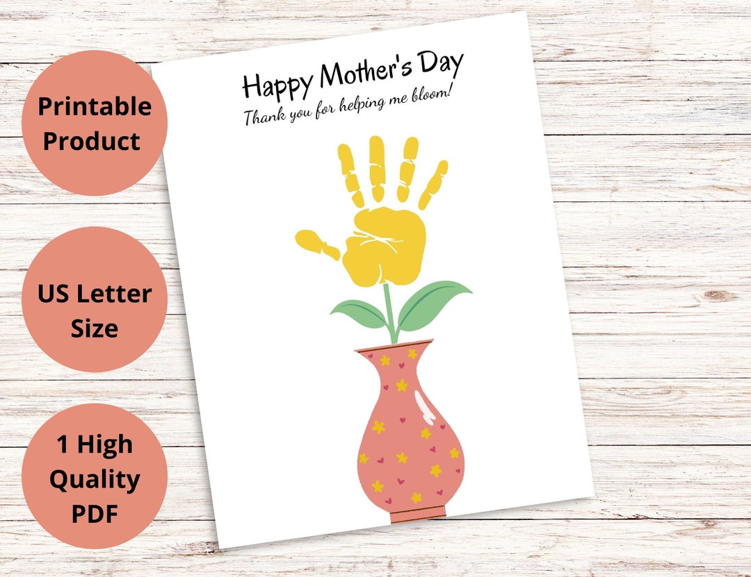 Printable Mothers Day Handprint Art Activity Printable Mothers Day Gift ...