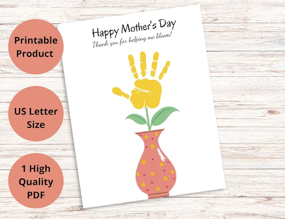 Printable Mothers Day Handprint Art Activity Printable Mothers | Etsy