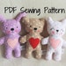 Teddy Bear Kitty Bunny Soft Toy PDF Sewing Pattern and Tutorial DIY ...