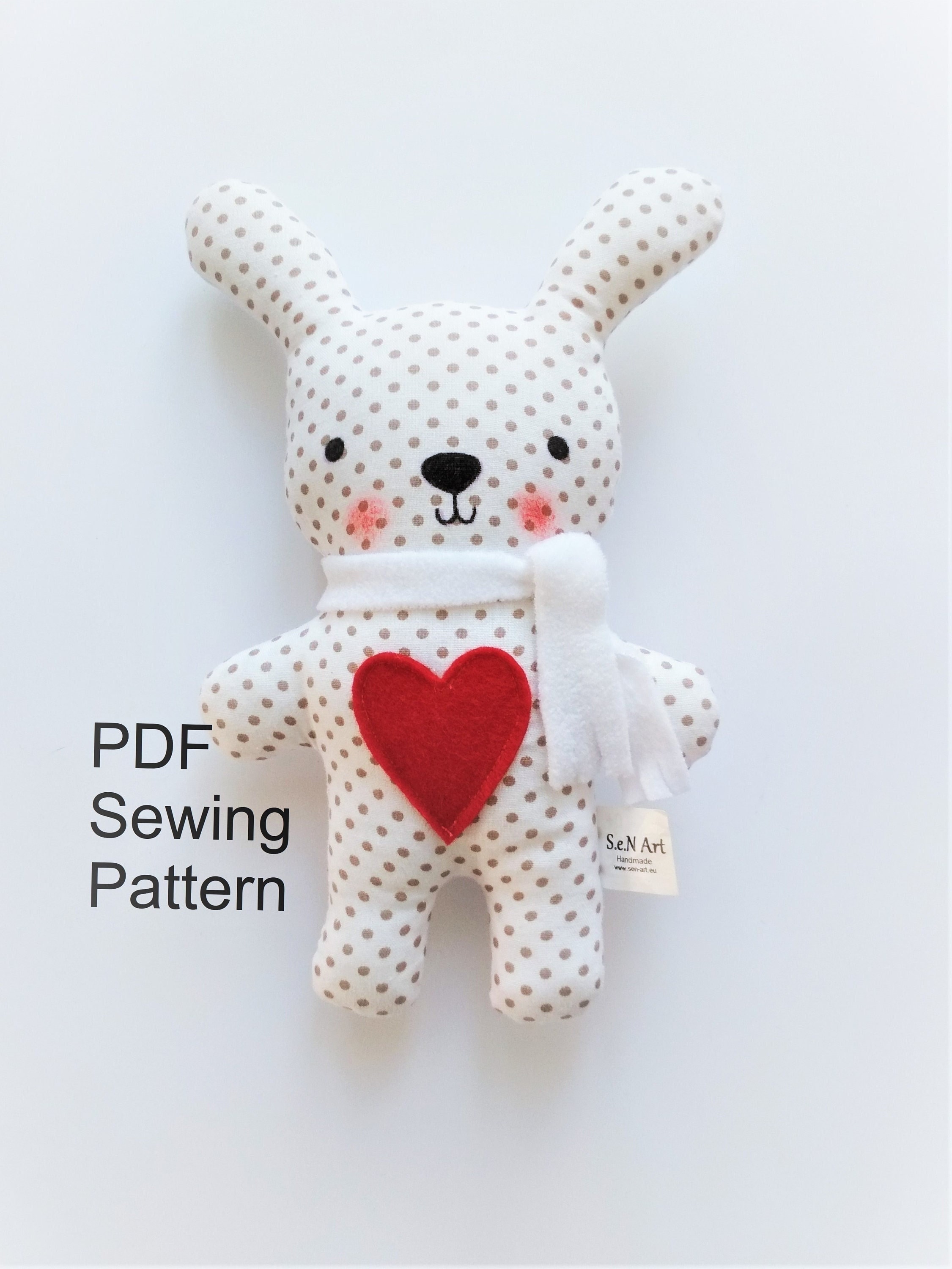Bunny Soft Toy PDF Sewing Pattern and Tutorial DIY Rabbit - Etsy Australia