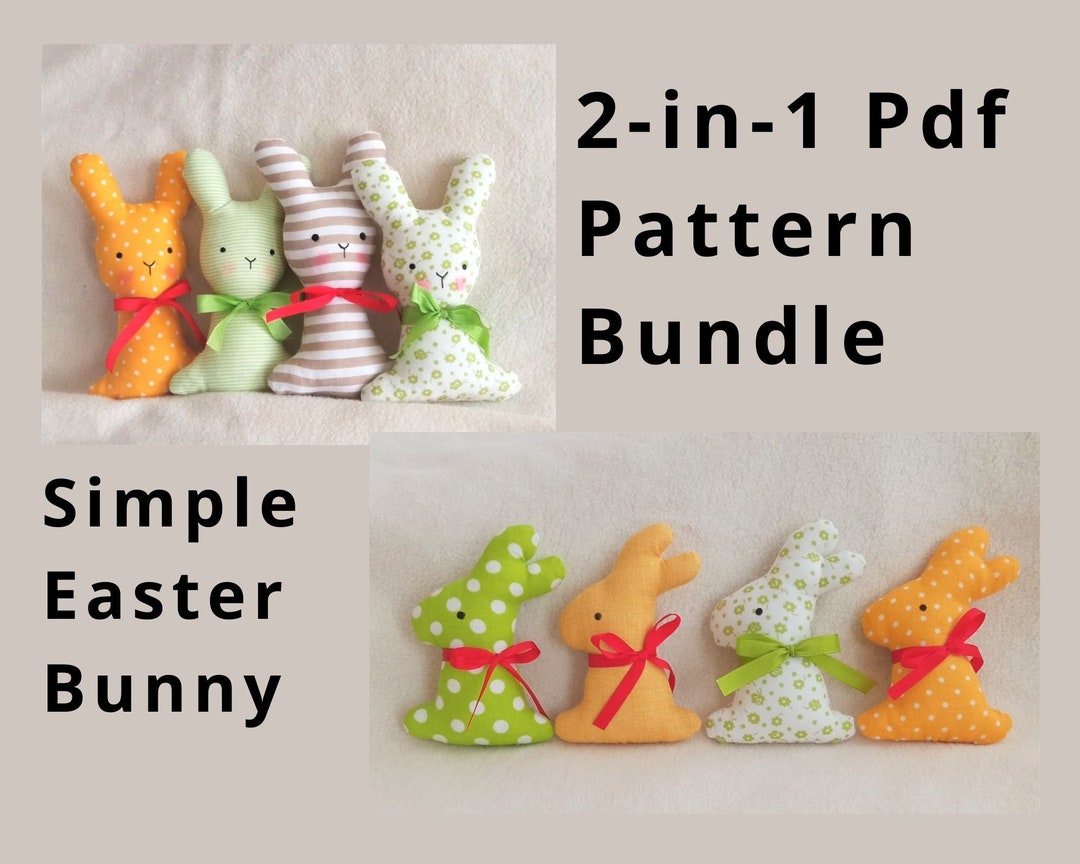 2-in-1 Easter Bunny Sewing Pattern: Fabric Ornament Tutorial (PDF) - Etsy