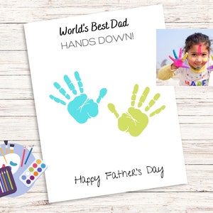 Printable Father’s Day Handprint Art DIY Fathers Day Craft Best Dad ...