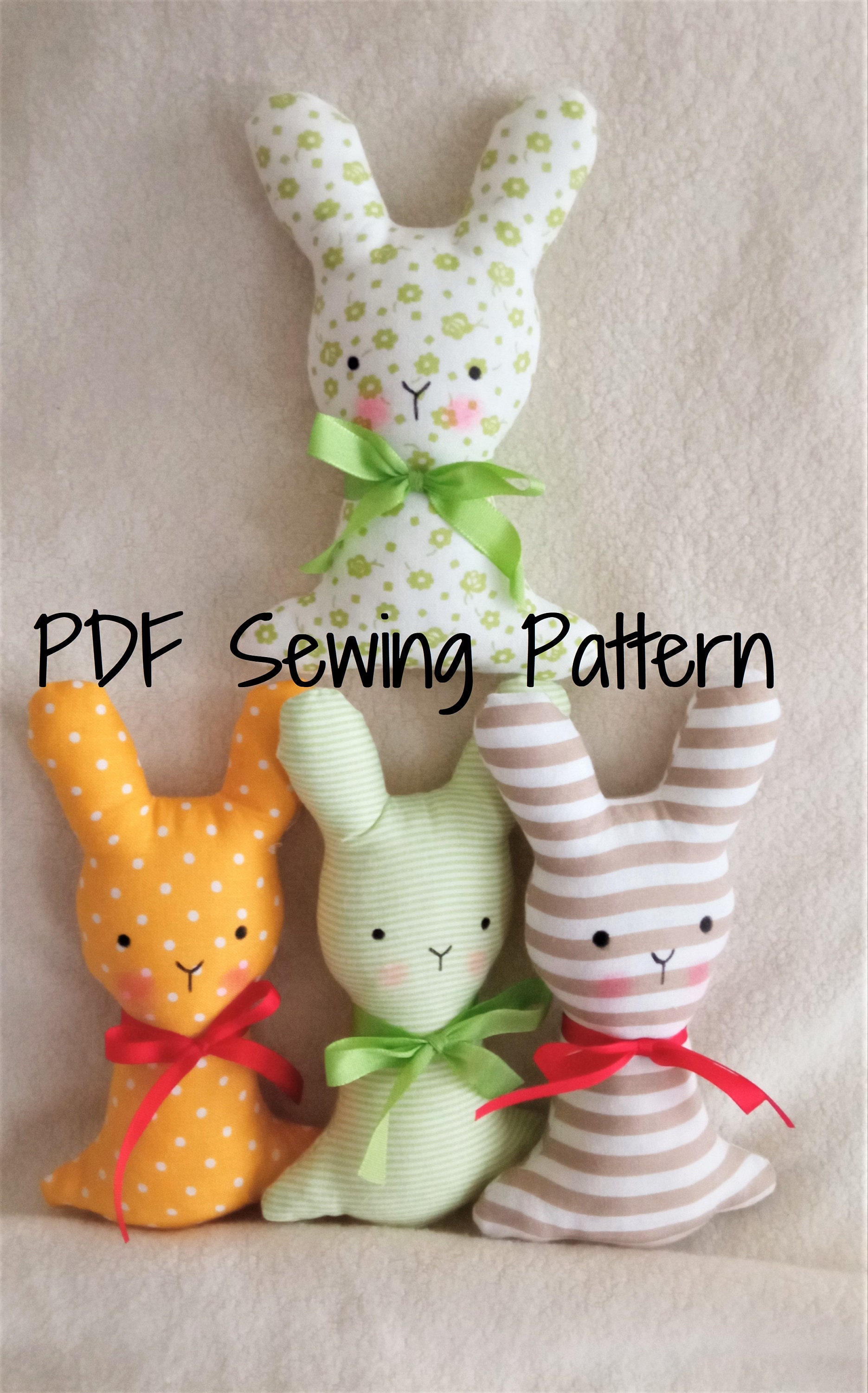 Easter Bunny PDF Sewing Pattern and Tutorial Easter Bunnies - Etsy