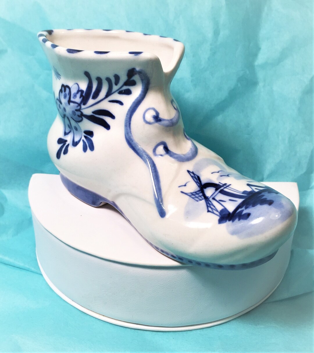 Royal Delft Hand Painted Dutch Shoe Boot 1970's - Etsy