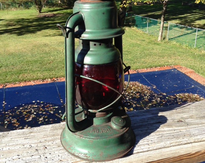 Embury Mfg Co Supreme # 150 Kerosene Railroad Lantern, With Red Glass ...
