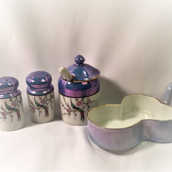 Blue Lusterware Tray - Etsy