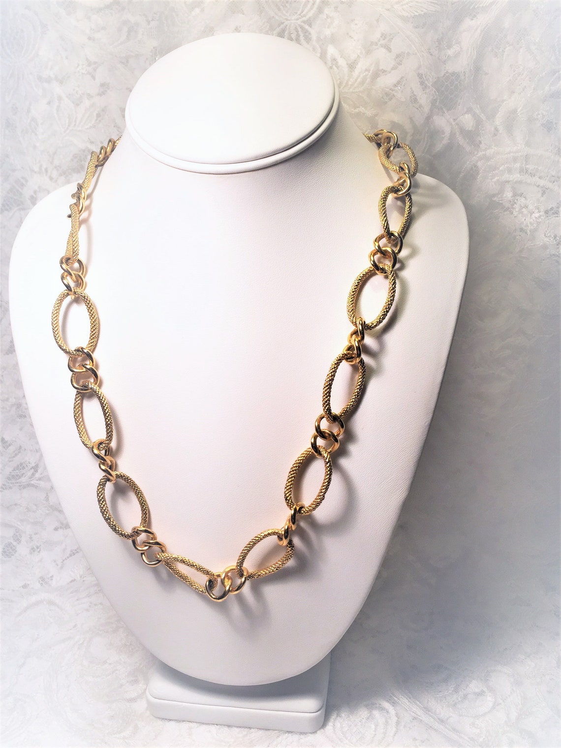 Napier Gold Tone Chunky Large Links 23 Inch Necklace Hook - Etsy