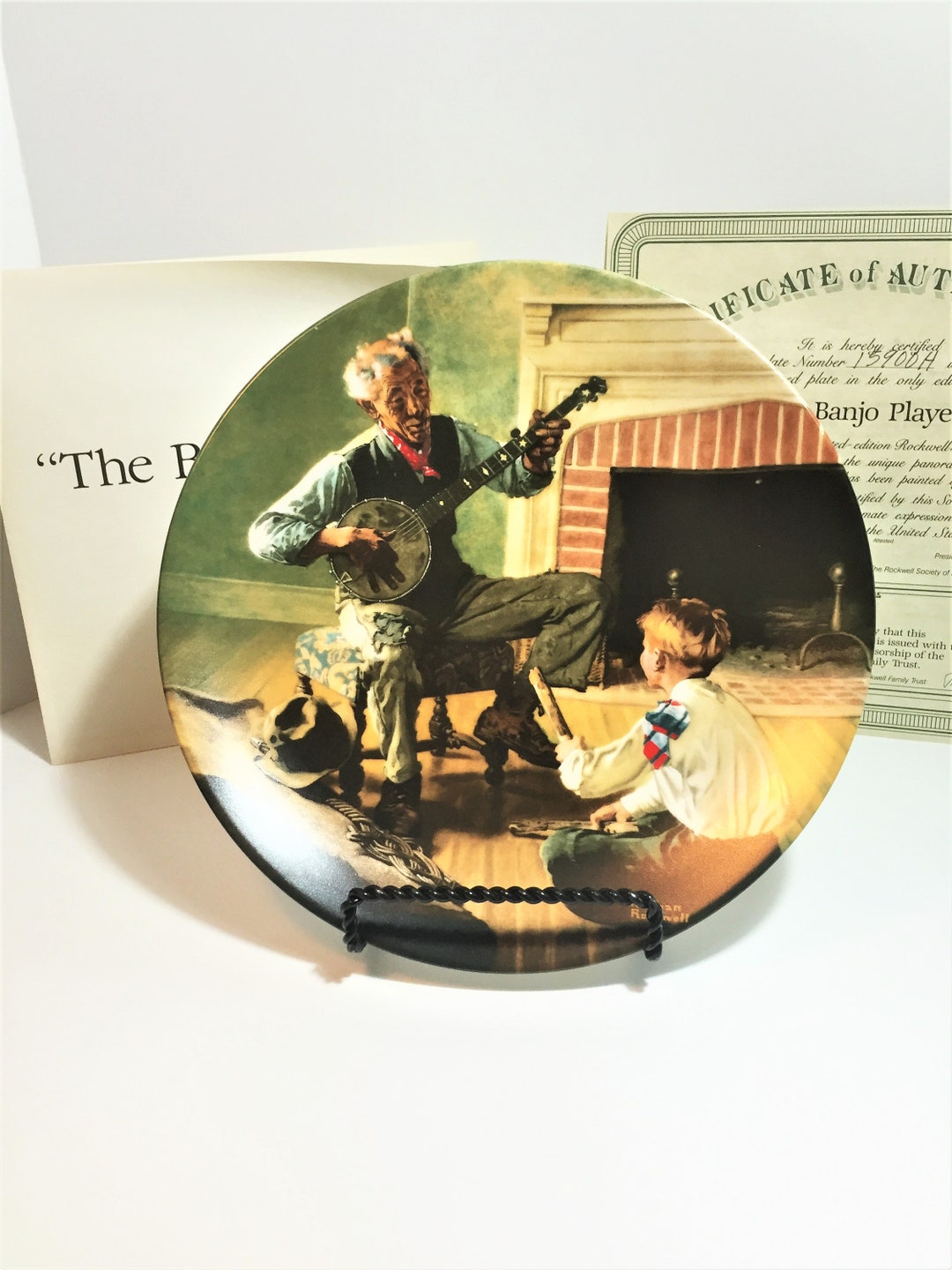 The Banjo Player Collector Plate by Norman Rockwell, 13th in the Rockwell Heritage Collection ...