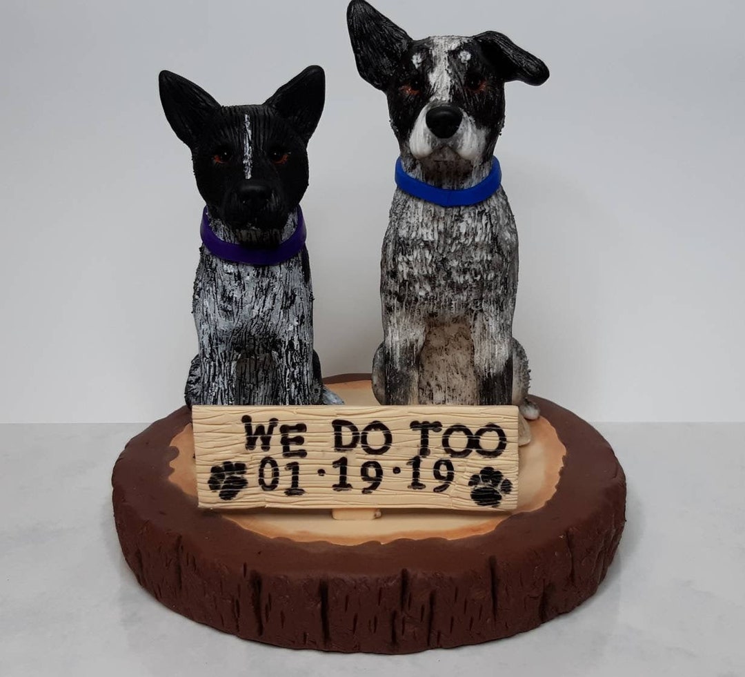 Custom Clay Dog Cake Topper Dog Wedding Cake Topper - Etsy