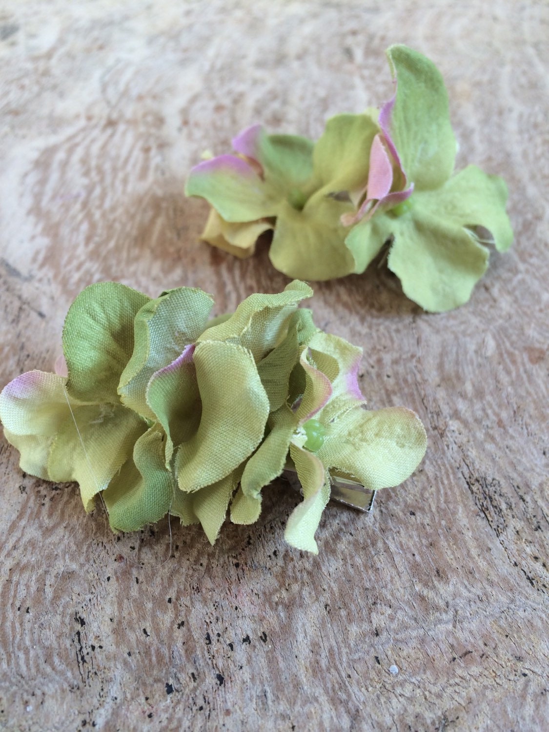 Hair Accessories Green Hydrangea Hair Clips Green Hair - Etsy